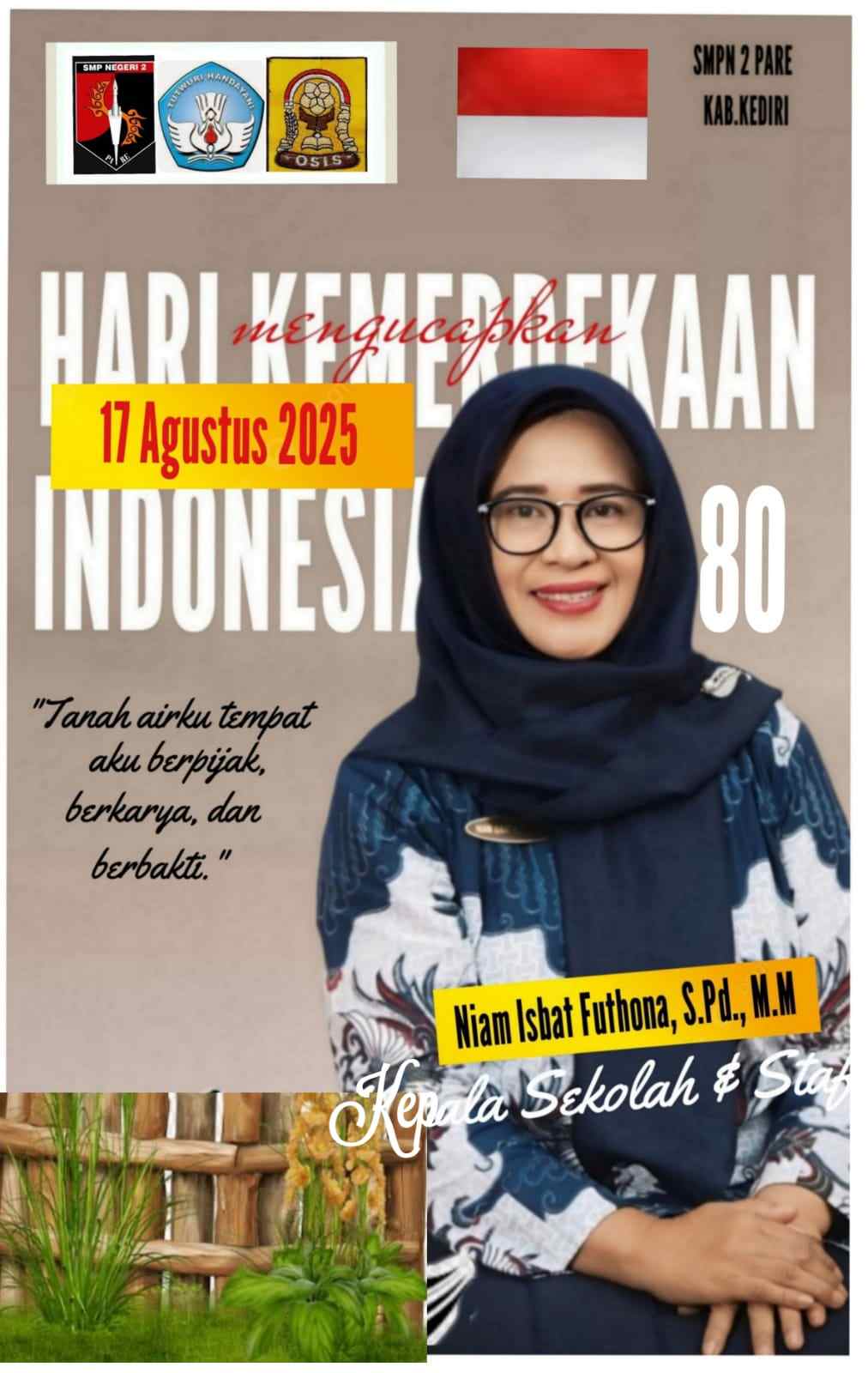 Iklan Ucapan HUT RI ke-80 (SMPN 2 PARE) – Media Rakyat
